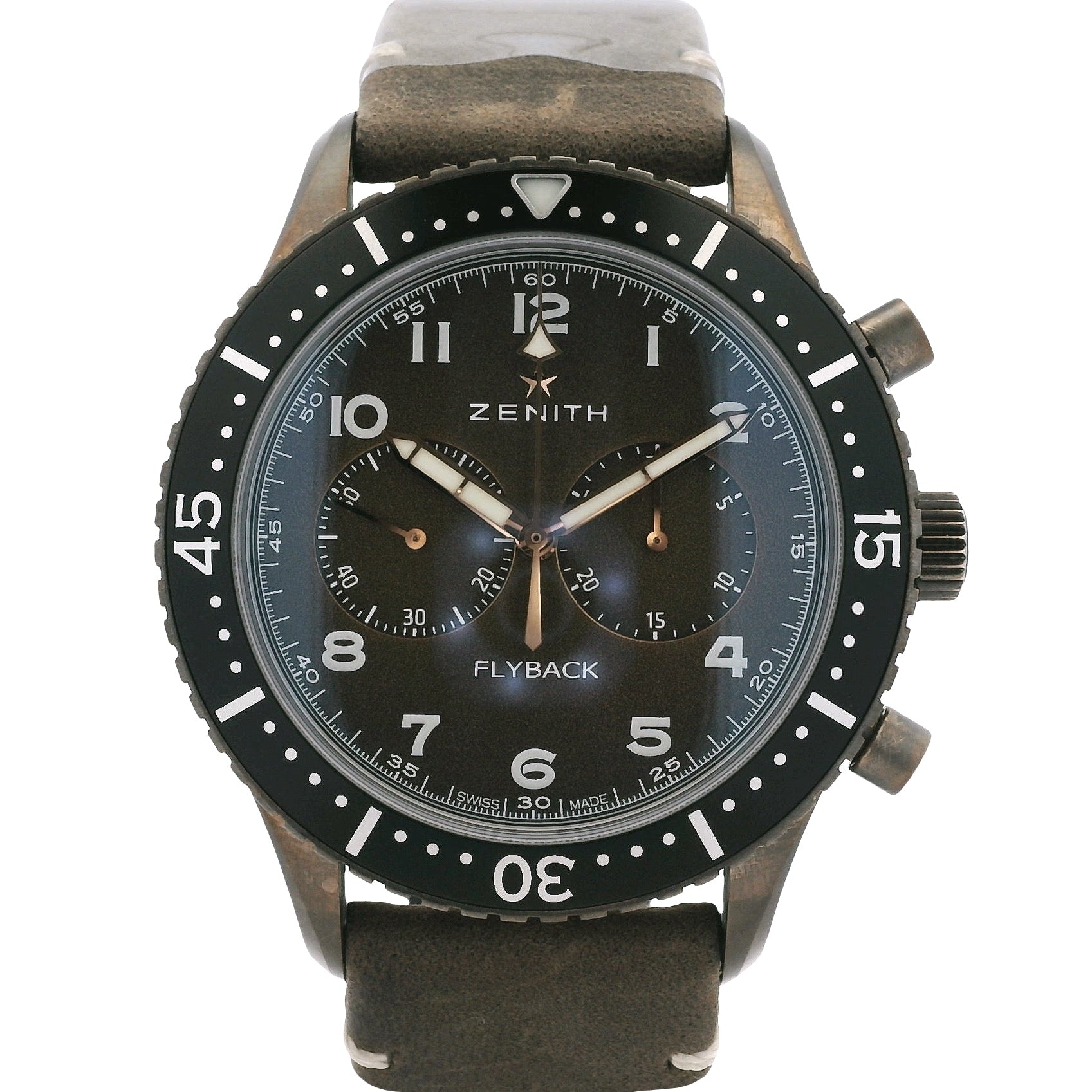 Zenith Pilot Cronometro Tipo CP-2 Flyback Chronograph Brown Dial Watch ...